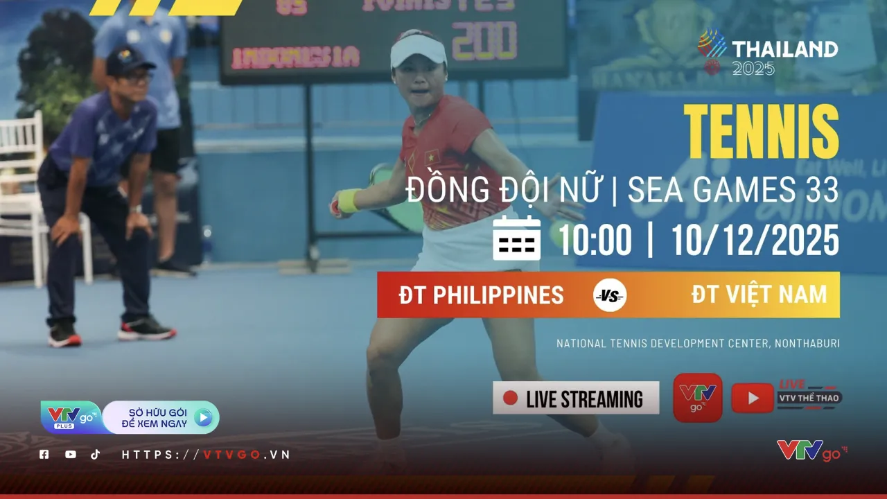 SEA Games 33 | 10/12/2025 | Tennis - Đồng đội nữ | VTVgo
